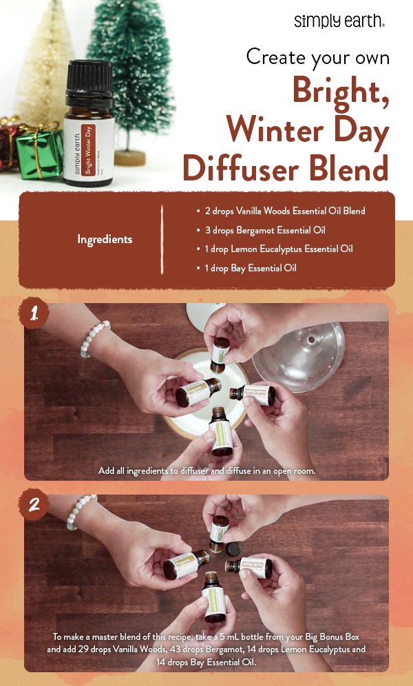 Simply Earth | Make Bright Winter Day Diffuser Blend Essential Oil Recipe